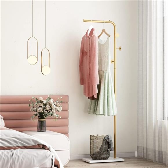 Accents | Gold Coat Rack Freestanding Gold Clothes Rack With 3 Hooks 68 ...